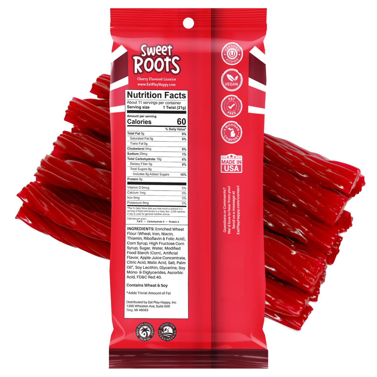 Sweet Roots Cherry Jumbo Licorice Twists (8 oz) – Eat Play Happy